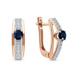 Золотые серьги с сапфирами и бриллиантами БРИЛЛИАНТЫ ЯКУТИИ 73150-C5R ...