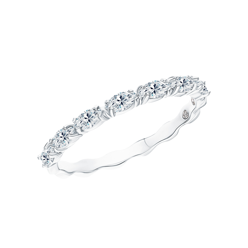 Стальное кольцо в подарочной упаковке с кубическими циркониями ...