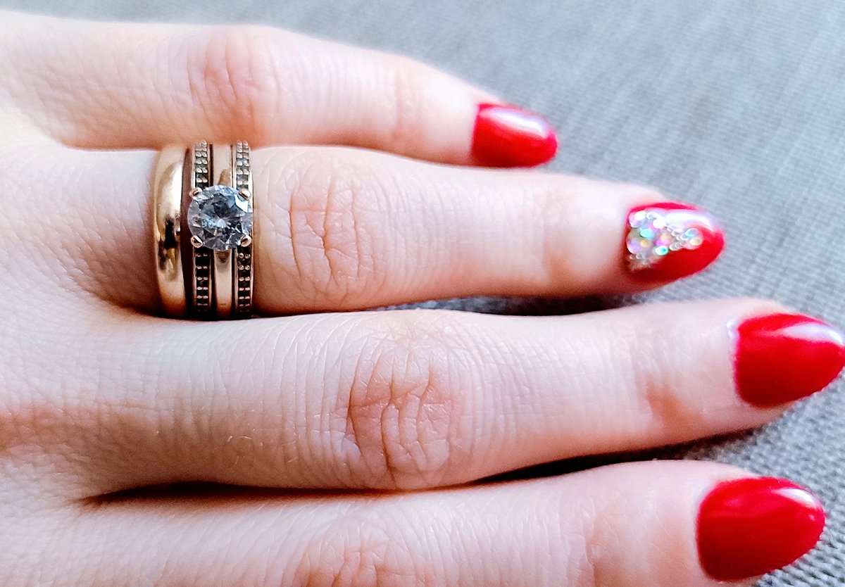 Золотое кольцо с фианитами JASMİNE JEWELLERY: розовое золото 585 пробы ...