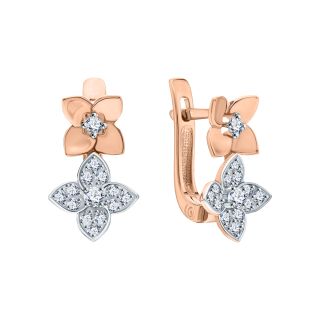 Золотые серьги с фианитами МОСКОВСКИЙ ЦЕПЕВЯЗАЛЬНЫЙ ЗАВОД 12010883 ...