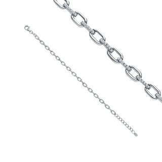 Серебряный браслет с фианитами BASTET S56405-B9W-01: белое серебро 925 ...