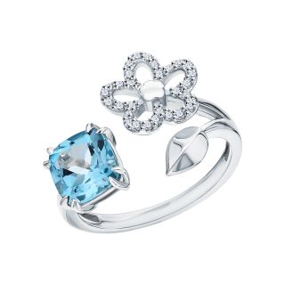 Золотое кольцо с топазами и бриллиантами БРИЛЛИАНТЫ ЯКУТИИ 72617-K5W-02 ...