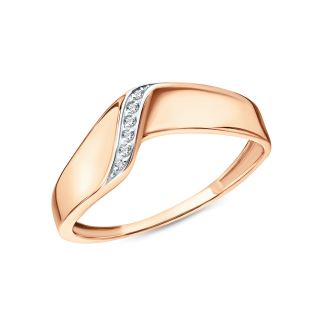 Золотое кольцо с фианитами МОСКОВСКИЙ ЦЕПЕВЯЗАЛЬНЫЙ ЗАВОД 1104010074 ...