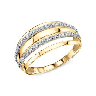 Золотое кольцо с фианитами МОСКОВСКИЙ ЦЕПЕВЯЗАЛЬНЫЙ ЗАВОД 70274000-2 ...